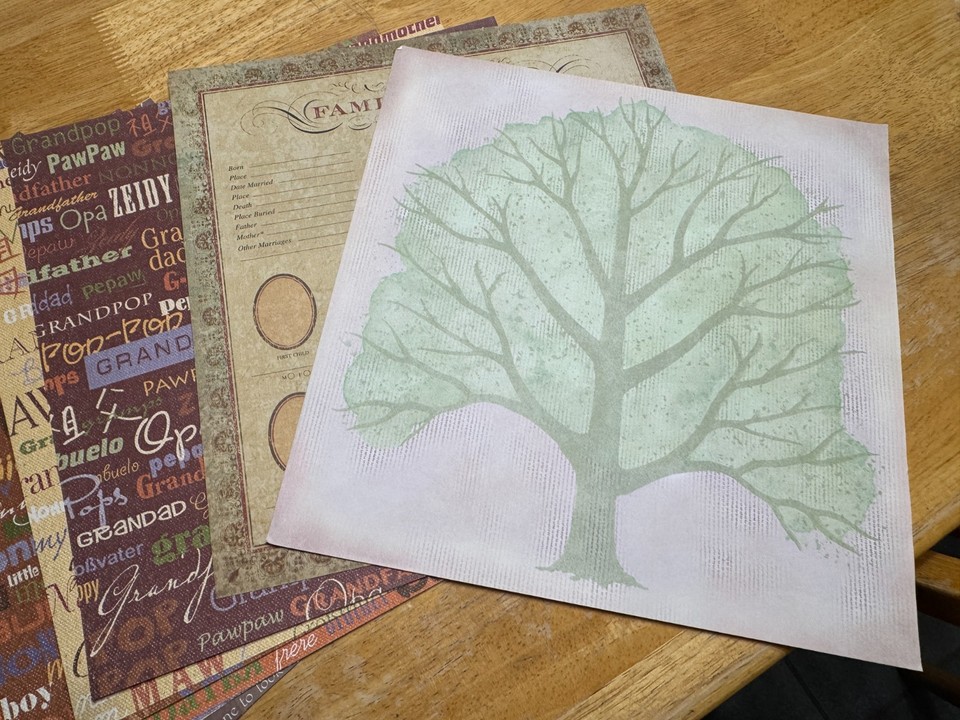 Lot of 12x12 Scrapbook Paper - Family Tree | eBay