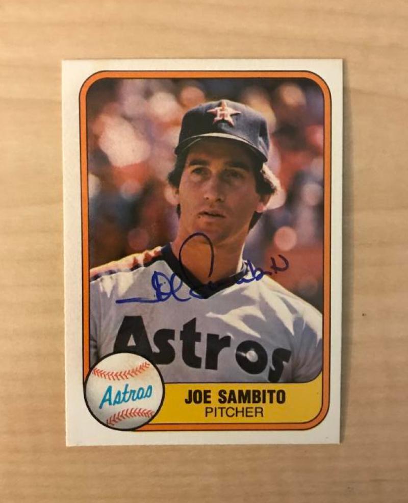 JOE SAMBITO HOUSTON ASTROS SIGNED AUTOGRAPHED 1981 FLEER CARD #65 W/COA ...