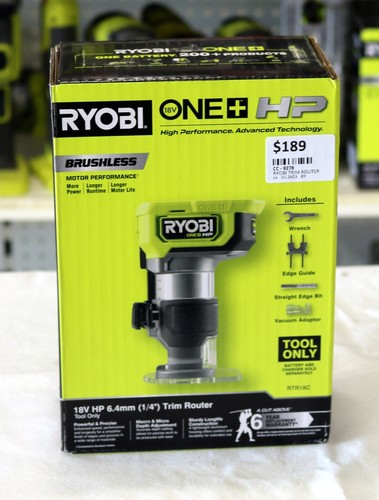 Ryobi 18V ONE HP Brushless 6.4mm (¼”) Trim Router - Tool Only - RTR18C ...