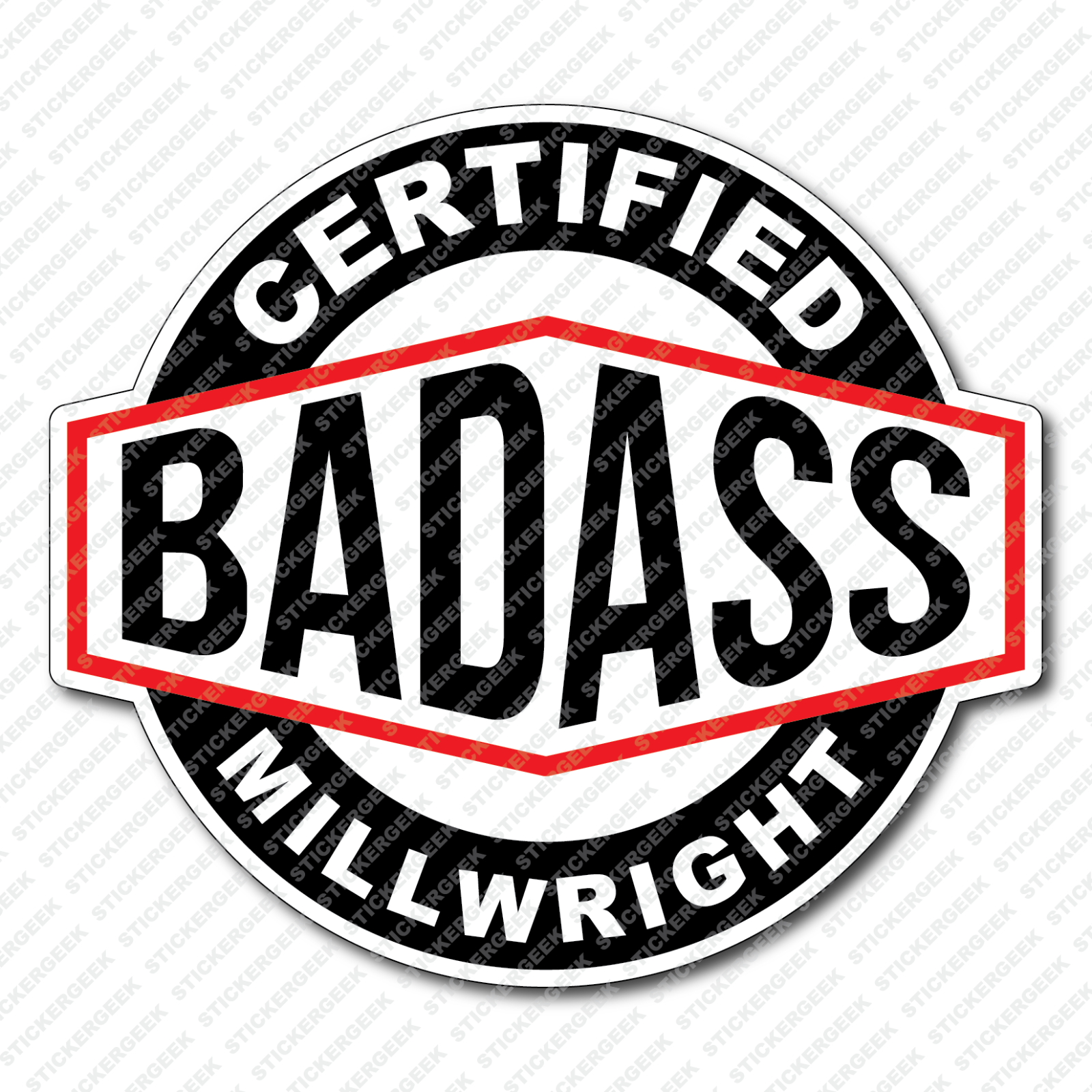 Certified Bad Ass MILLWRIGHT Hard Hat Helmet Toolbox Water Bottle ...