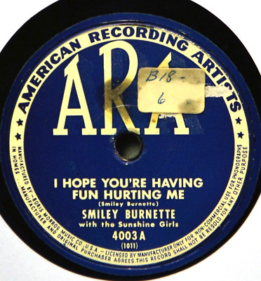Smiley Burnette I Hope You're Having Fun Hurting Me 78 Western I'm a ...