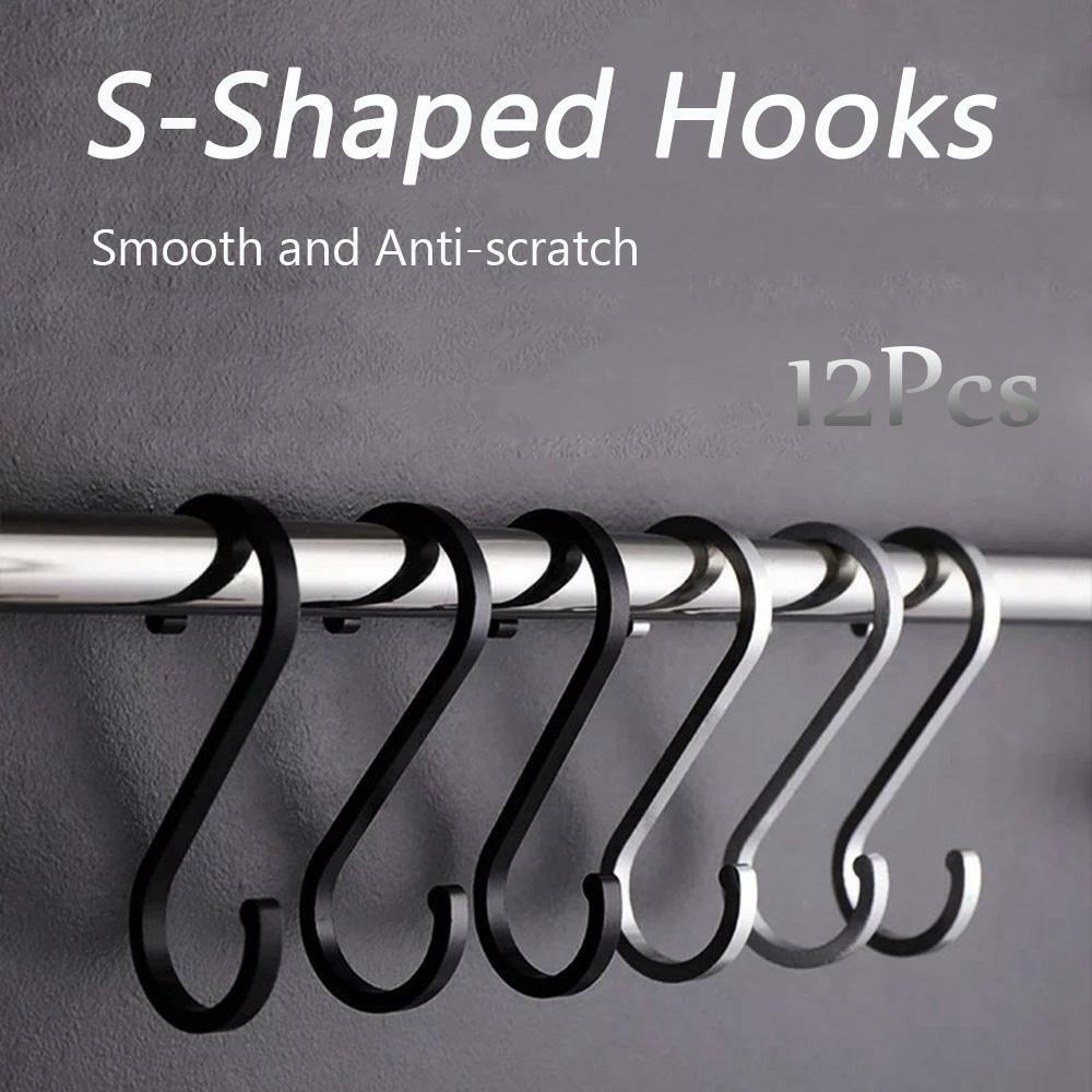 12xAluminum S-hook Matte S Hooks for Hanging Plants Pots Towel Clothes Storage | eBay