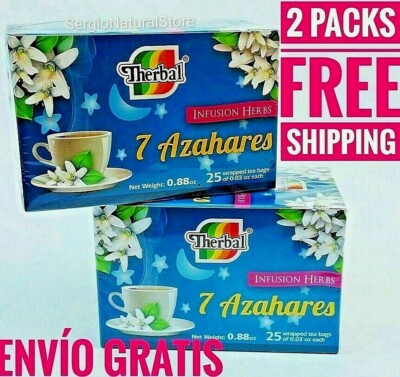 2 Packs TE DE 7 AZAHARES 50 BAGS 0.03 oz EACH 7 BLOSSOMS Therbal Made ...