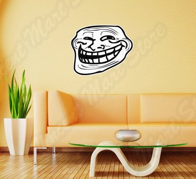 Internet Troll Face Trollface Trolling Wall Sticker Room Interior Decor ...