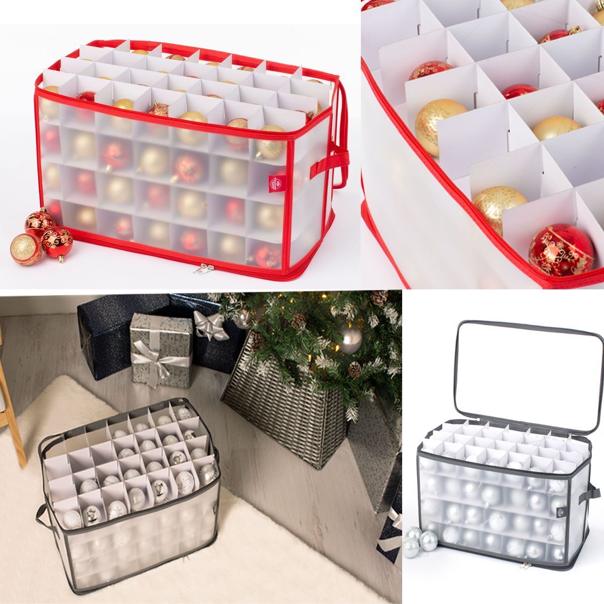 Christmas Village 112 Baubles Storage Box Xmas Tree Decoration ...