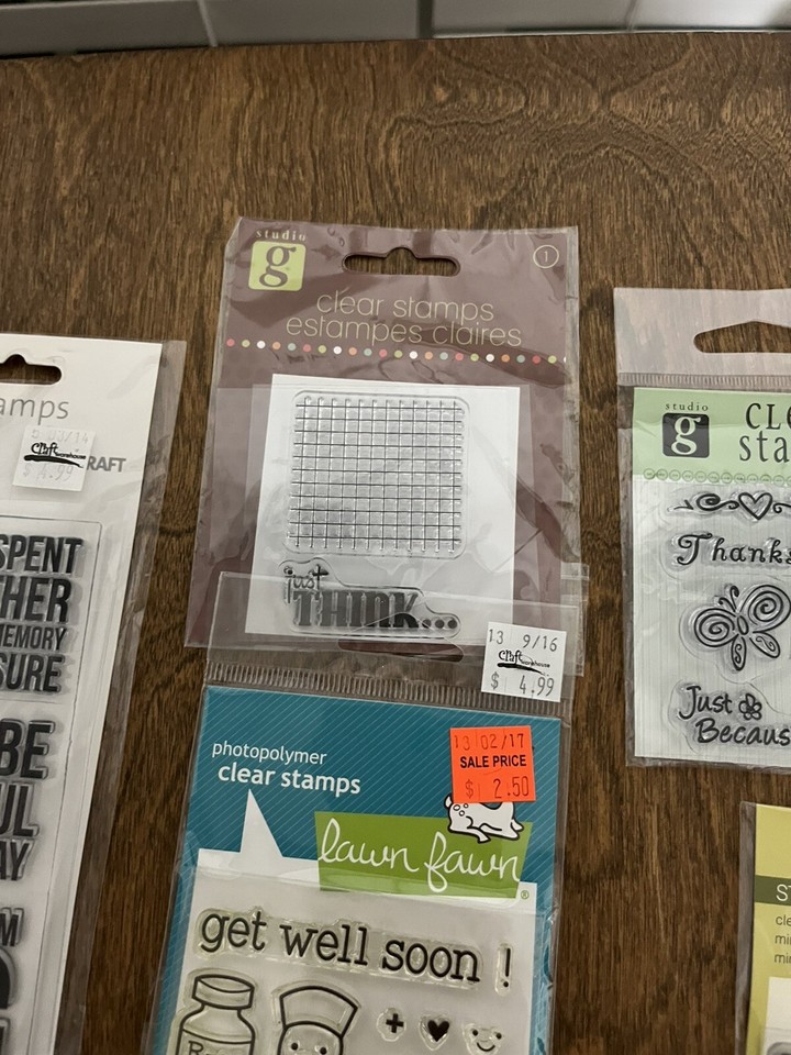 Rubber Stamps Lot Of 8 Clear & Rubber Unmounted Sentiments Sayings ...