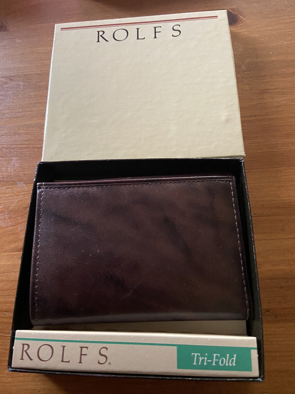 Vintage Rolfs Deluxe Billfold Tri-Fold Brown Leather Wallet NIB ...