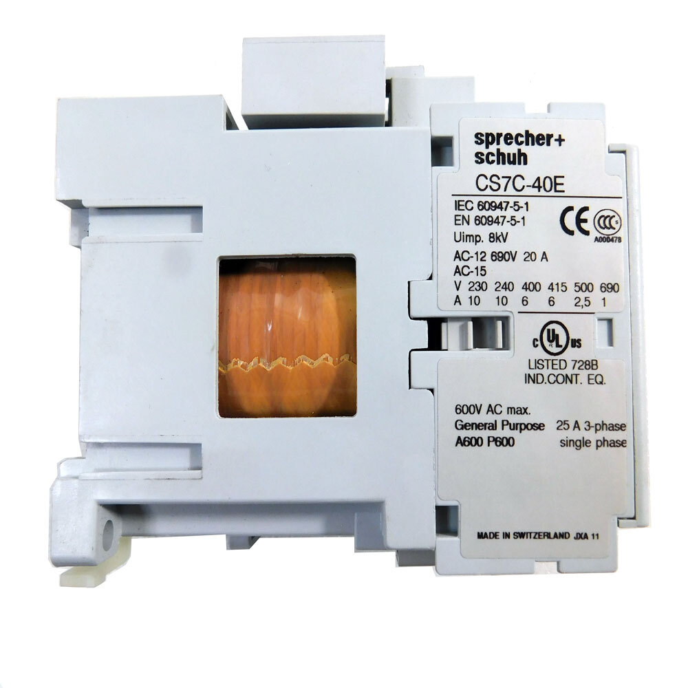 Sprecher Schuh Cs7c-40e Control Relay 600vac 24vdc Coil CS7C40E for ...