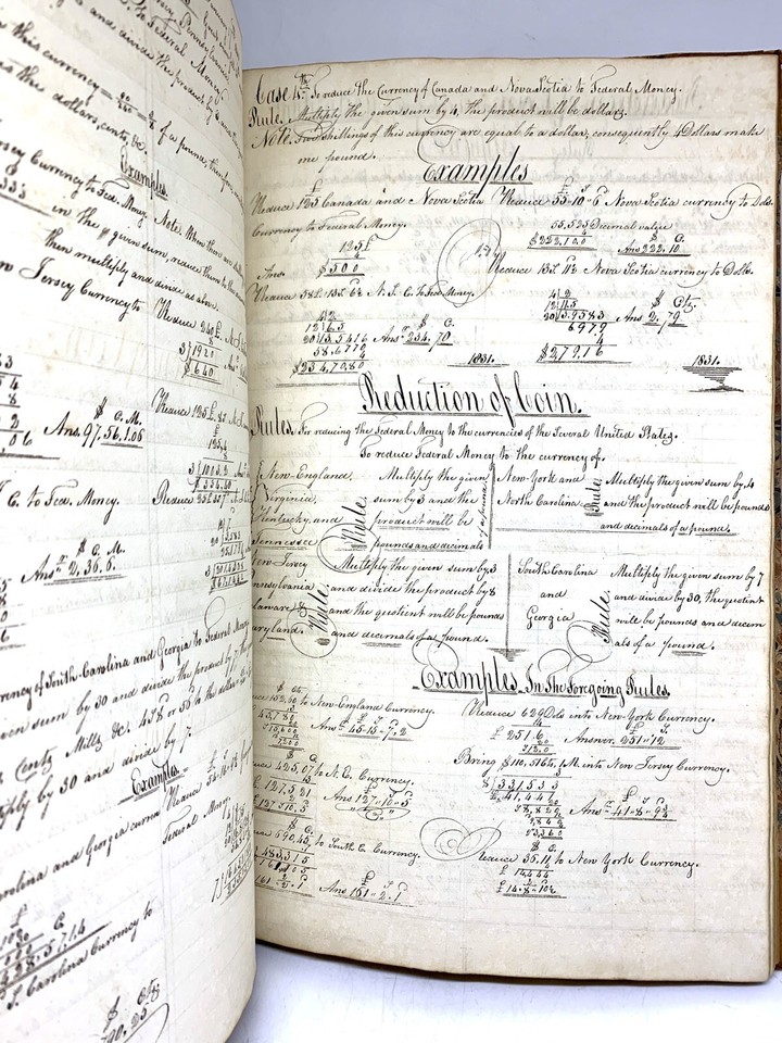 1831 Handwritten Manuscript Math Cypher Accounting Practice Book New ...