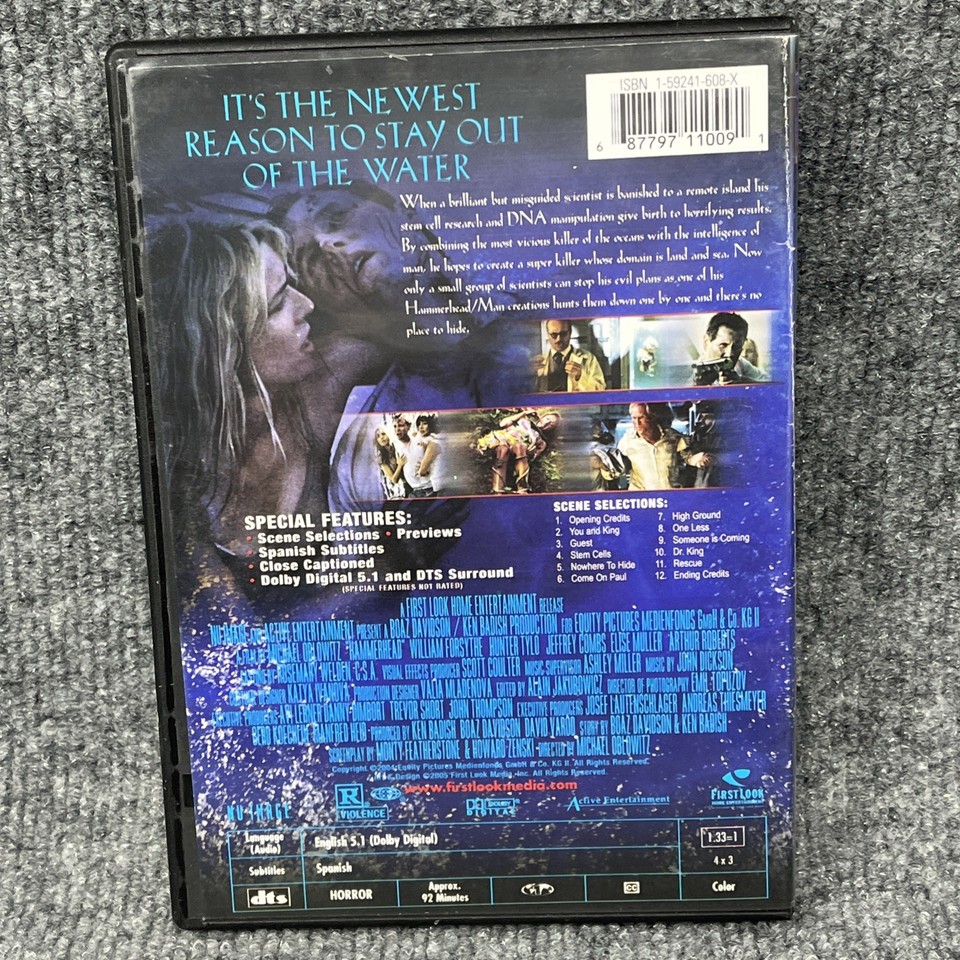 Hammerhead DVD Rare Horror Comedy About Sharks Starring Jeffrey Combs ...