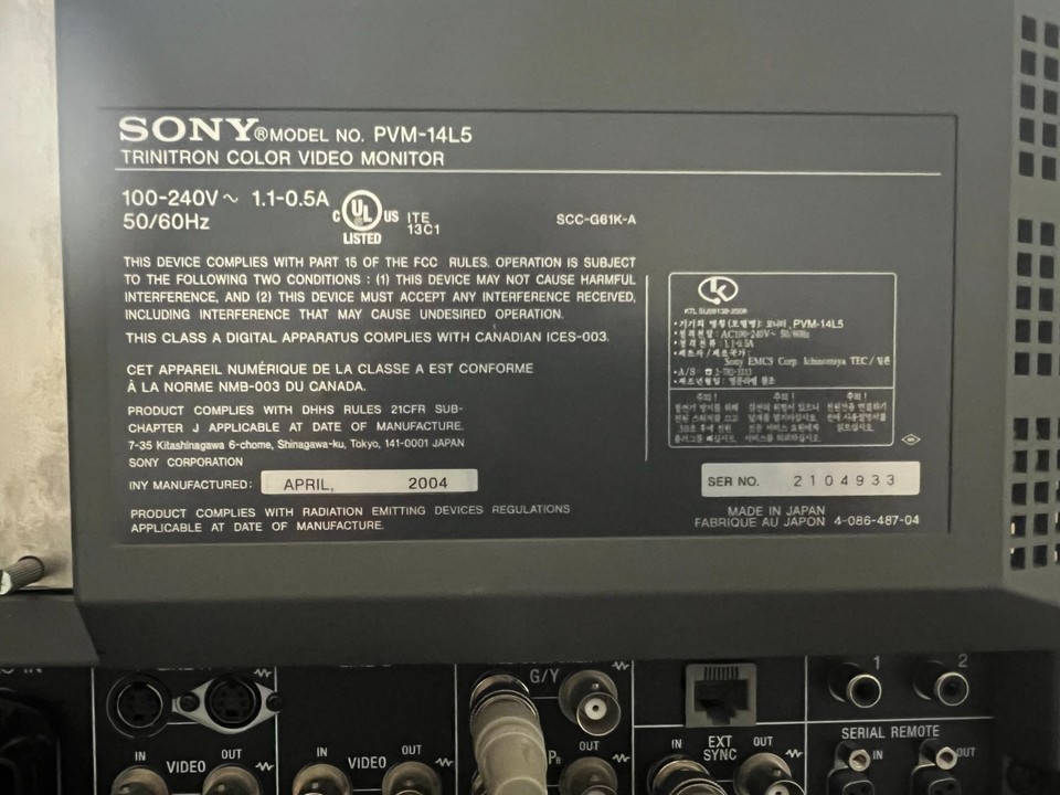 Sony PVM-14L5 Trinitron color CRT Monitor | eBay