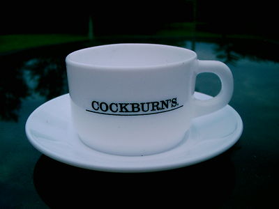 ARCOPAL FRANCE CUP AND SAUCER COCKBURN'S BLACK ON WHITE LOGO NEW ITEM ...