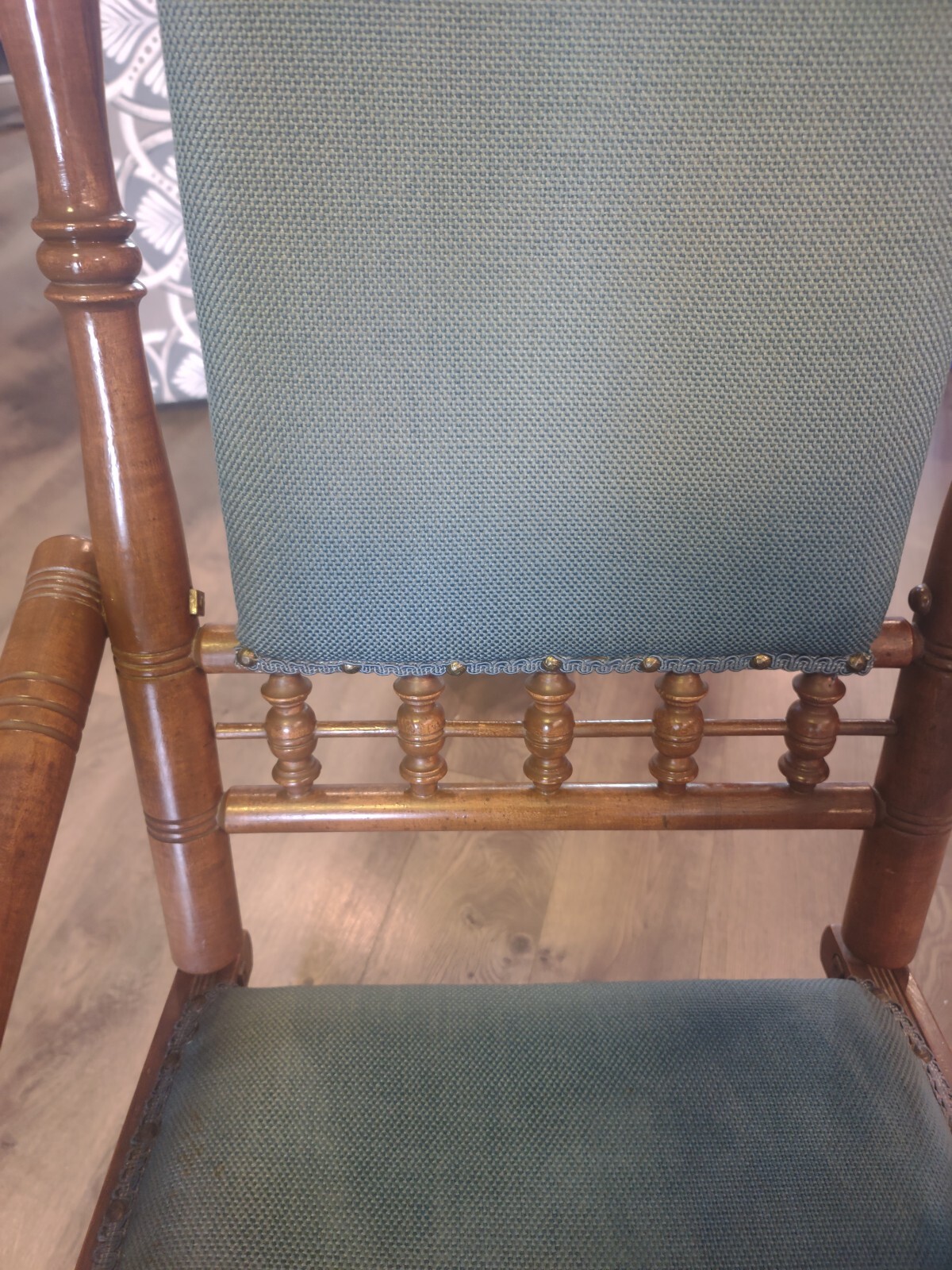 Antique 1800's spool Rocking Chair Victorian Platform Rocker with Coil ...