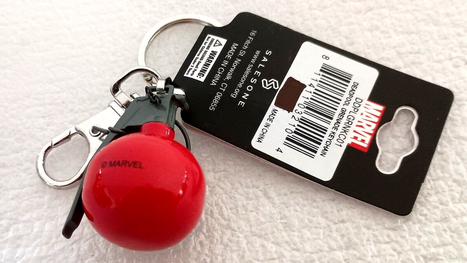 Marvel Comics Deadpool Head Metal Hand Grenade Key Chain New NOS | eBay
