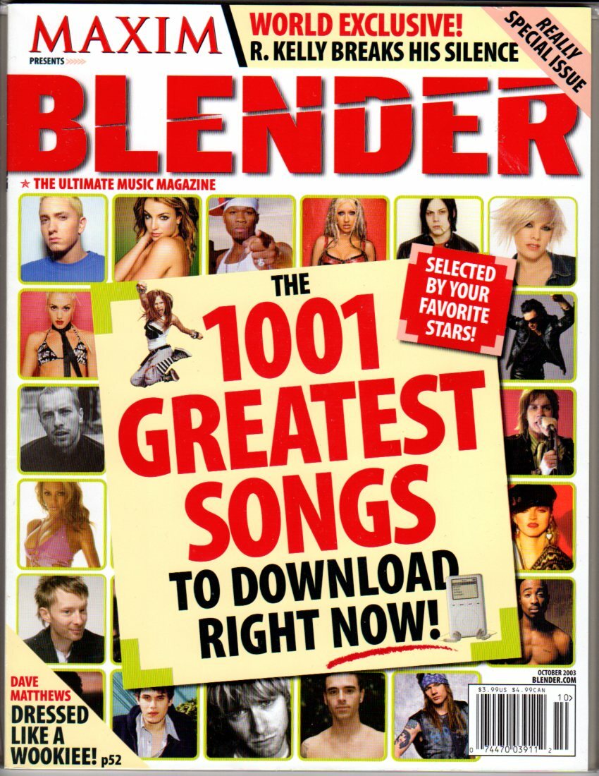 Maxim Blender Magazine #20 The 1001 Greatest Songs Download October ...