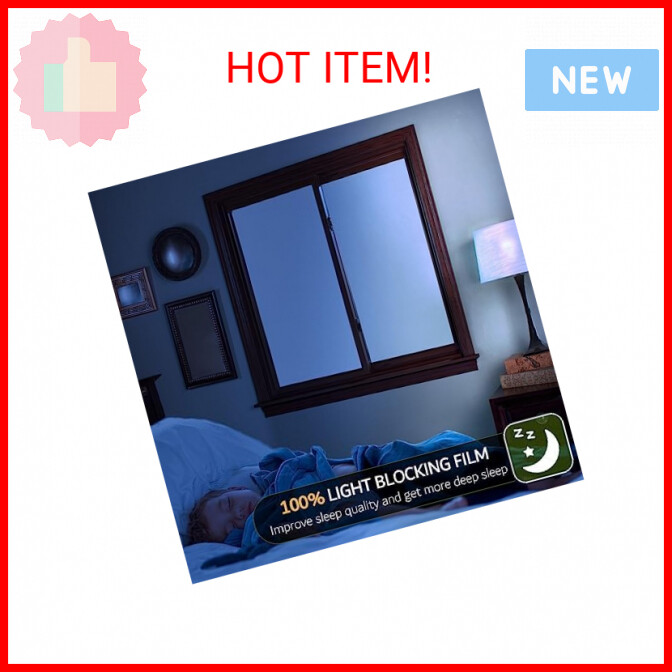 VELIMAX White Blackout Window Film, 100% Light Blocking Window Cover ...