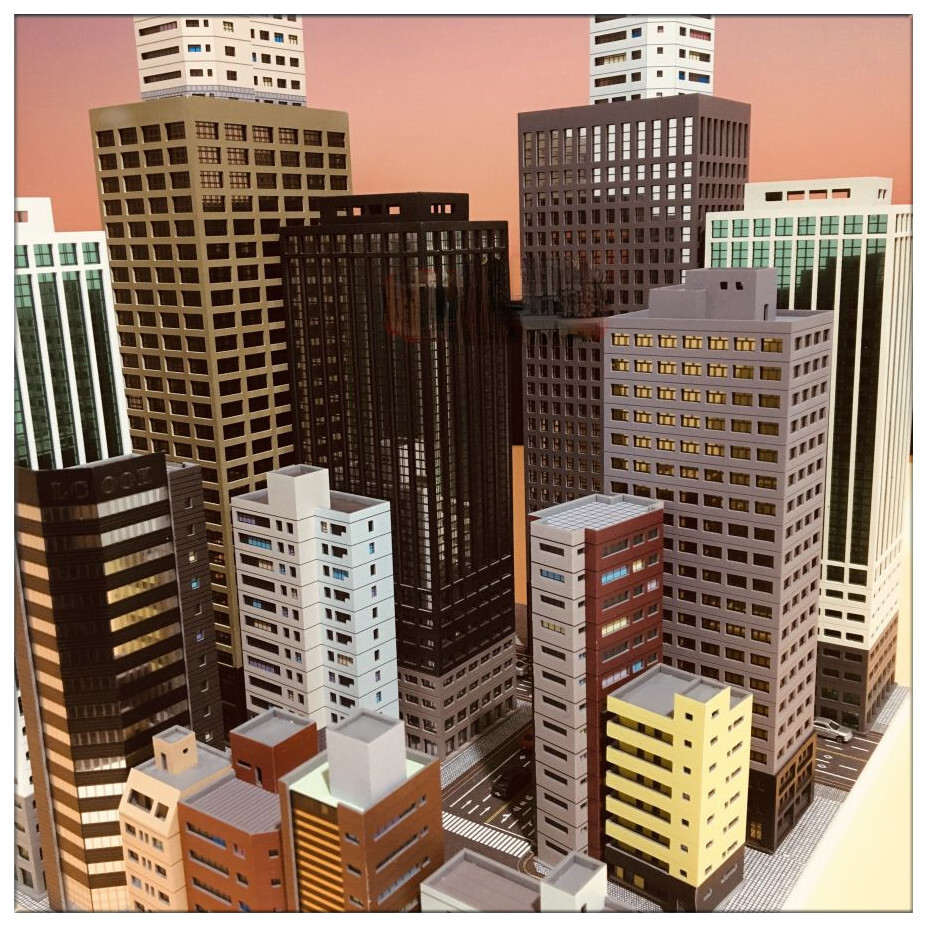 1:300 Diorama Building Model High-rise Skyscraper Scene Architectural ...