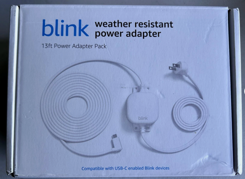 Blink Weather Resistant 13ft Power Adapter for Blink Mini 2 and Outdoor ...