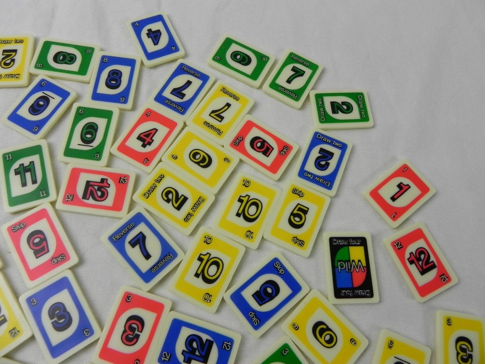 1993 Mattel UNO Rummy Up 97 Tile Replacement Game Parts Missing 3 Near ...