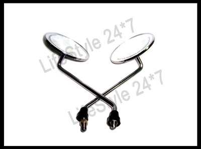 New KB100 Round Rear View Mirror Set Chrome Bullets | eBay Australia