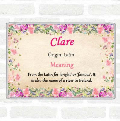 Clare Name Meaning Jumbo Fridge Magnet Floral | eBay UK
