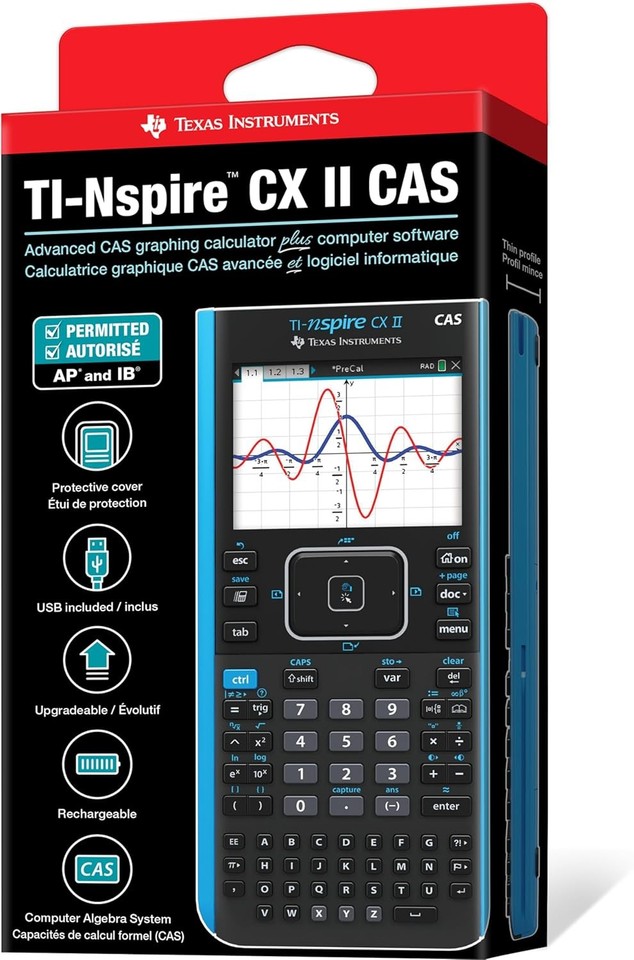 Texas Instruments TI-Nspire CX II CAS Color Graphing Calculator with ...