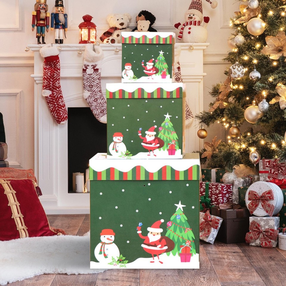 Christmas Nesting Boxes Cardboard Boxes Decorations Christmas Nested ...