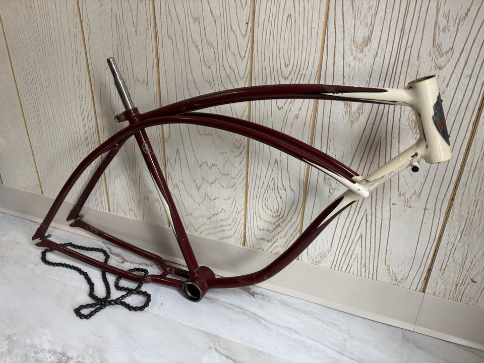 Prewar 1941 Schwinn Excelsior Autocycle Maroon Ivory Cantilever Frame ...