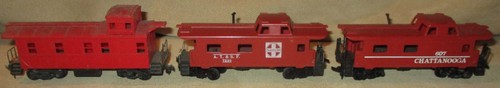 HO Caboose Lot, Fleischmann W. Germany, Tyco Chattanooga 607, Sante Fe ...