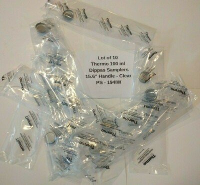 (Qty 10) Thermo 100 ml Dippas Samplers - 15.6" Handle - Clear - PS ...