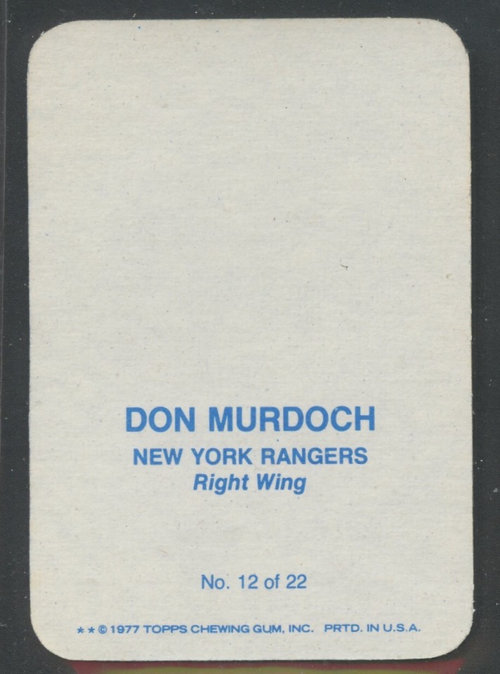 1977-78 Topps Glossy #12 Don Murdoch New York Rangers | eBay