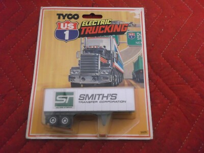 NOS TYCO HO SLOT SEMI TRUCK TRAILER 3929 US-1 ELECTRIC SMITH'S TRANSFER ...
