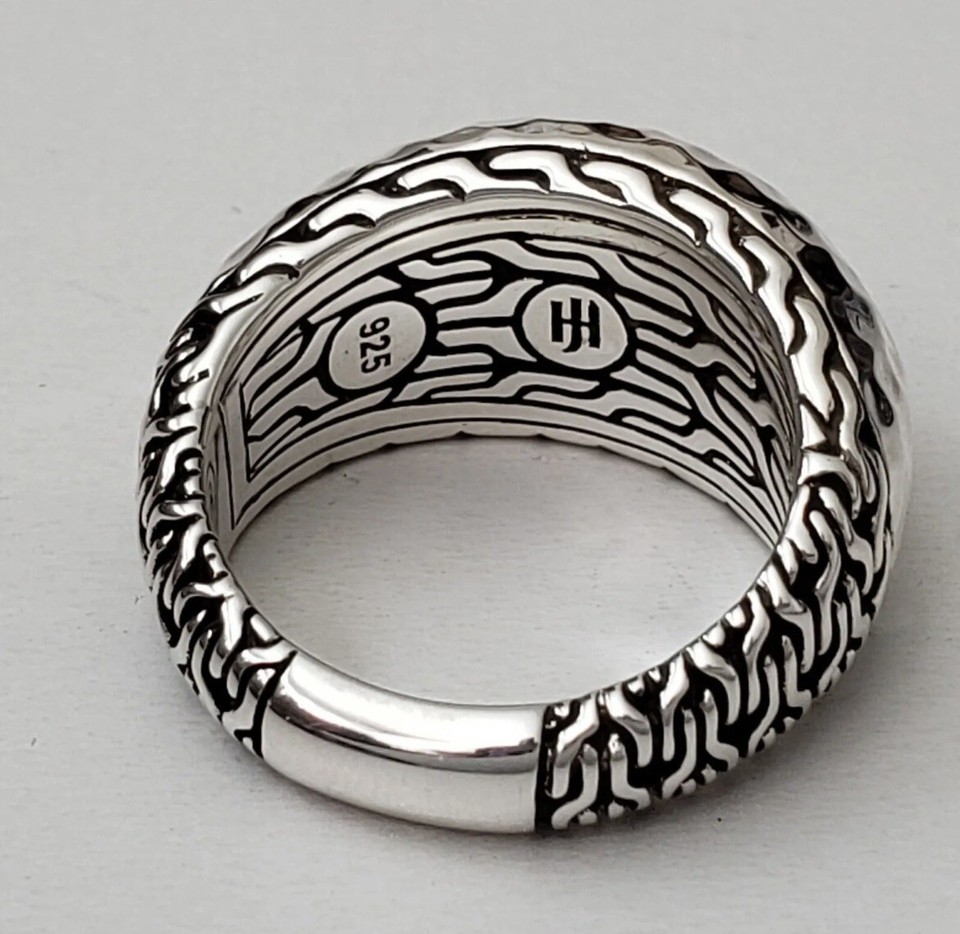 John Hardy Sterling Silver Classic Hammered Dome Ring Size 7 | eBay