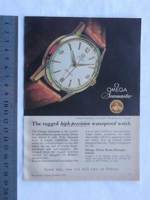 Omega Seamaster Watch Advertisement Removed From a Magazine | eBay ...