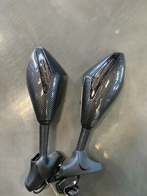 Universal Carbon Fiber LED Integrated Turn Signal Motorcycle Mirrors | eBay