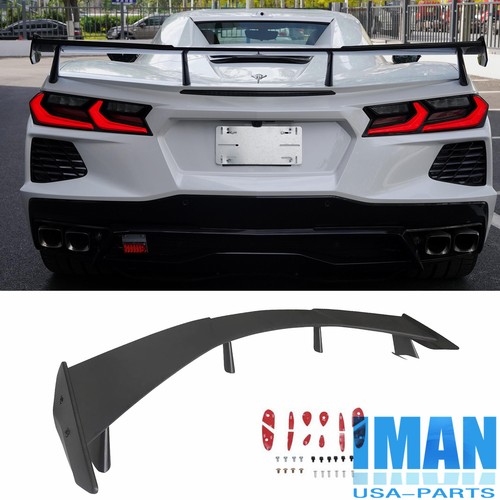 Glossy Black Rear High Trunk Wing Spoiler GM For Corvette C8 2020-2024 ...