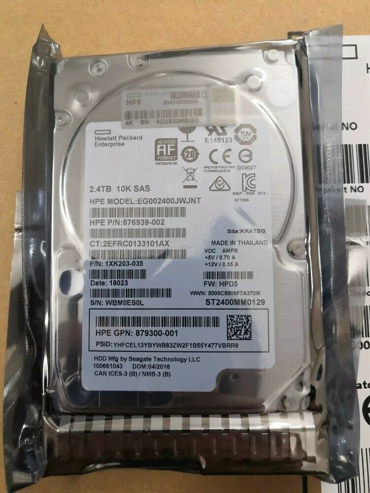 NEW 881457-B21 881507-001 HPE 2.4TB 12G SAS 10K 2.5" SFF 512e DS HDD ...
