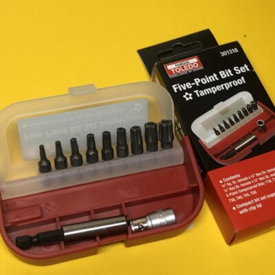 Toledo 301318 5 Point tamperproof bits Set of 11 pieces | eBay Australia