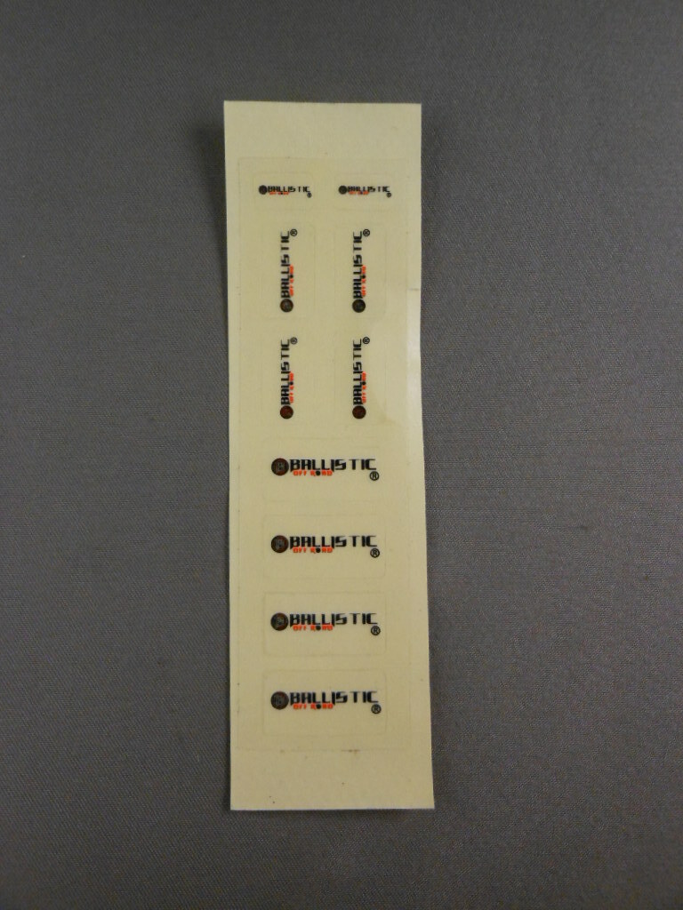RC4WD 1/10 Scale BALLISTIC OFF ROAD Sticker Sheet 10 Body Decals total ...