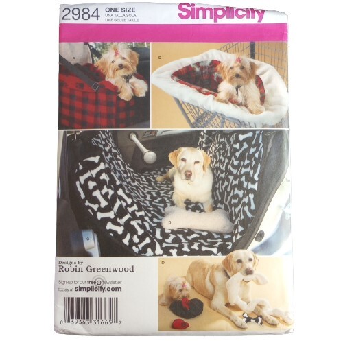 Simplicity Pattern 2984 Travel Accessories for Dogs Car Seat Cart Cover ...