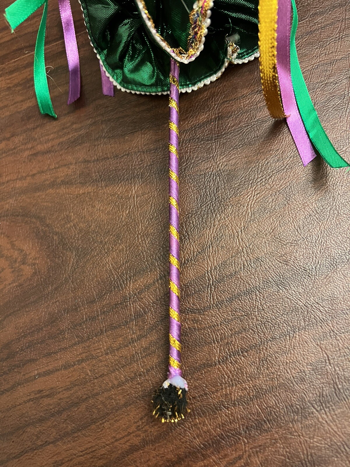 Mardi Gras Porcelain Head Jester Stick Decoration Carnival Gold Purple ...