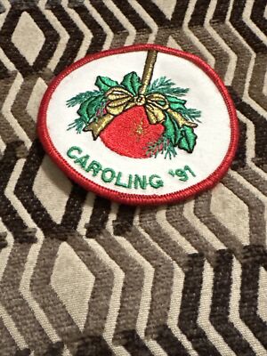 PATCH GSA Girl Scouts Caroling 1991 '91 Christmas Ornament Red Silver ...