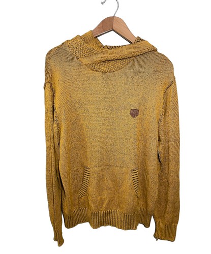 Parish Nation Hooded Sweater Men’s Large Cable Knit Kangaroo Pocket ...