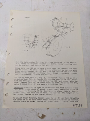 ARPS HALF TRACK ADAPTER PARTS LIST INSTALLATION AXLE ADAPTER TRACTOR HT ...