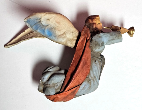 Vintage Italian Paper-Mache CARTAPESTA ANGEL With Horn Christmas ...