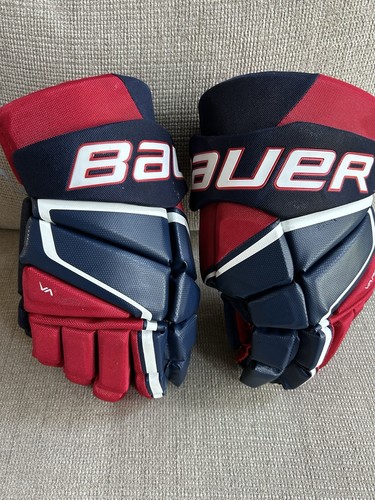 Bauer Hockey Vapor 3X Gloves Navy/Red 14” | eBay