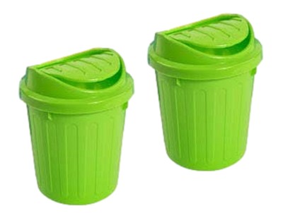 Desktop Mini Trash Can 2 Pack Rubbish Bin 7 Inch with Swing Lid Lime ...