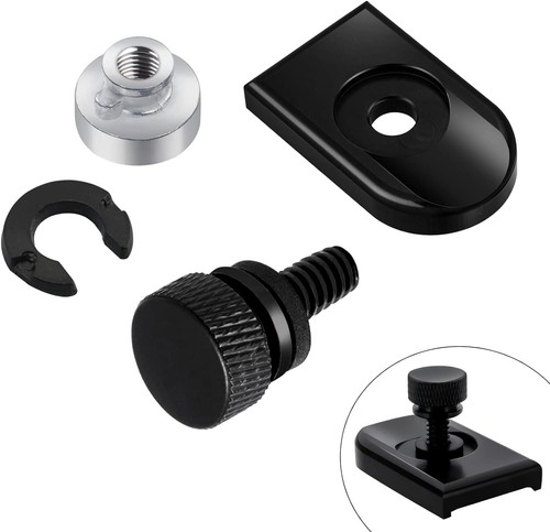 Black Rear Seat Bolt Screw Tab Knob Cover Nut Mount For Harley Touring ...