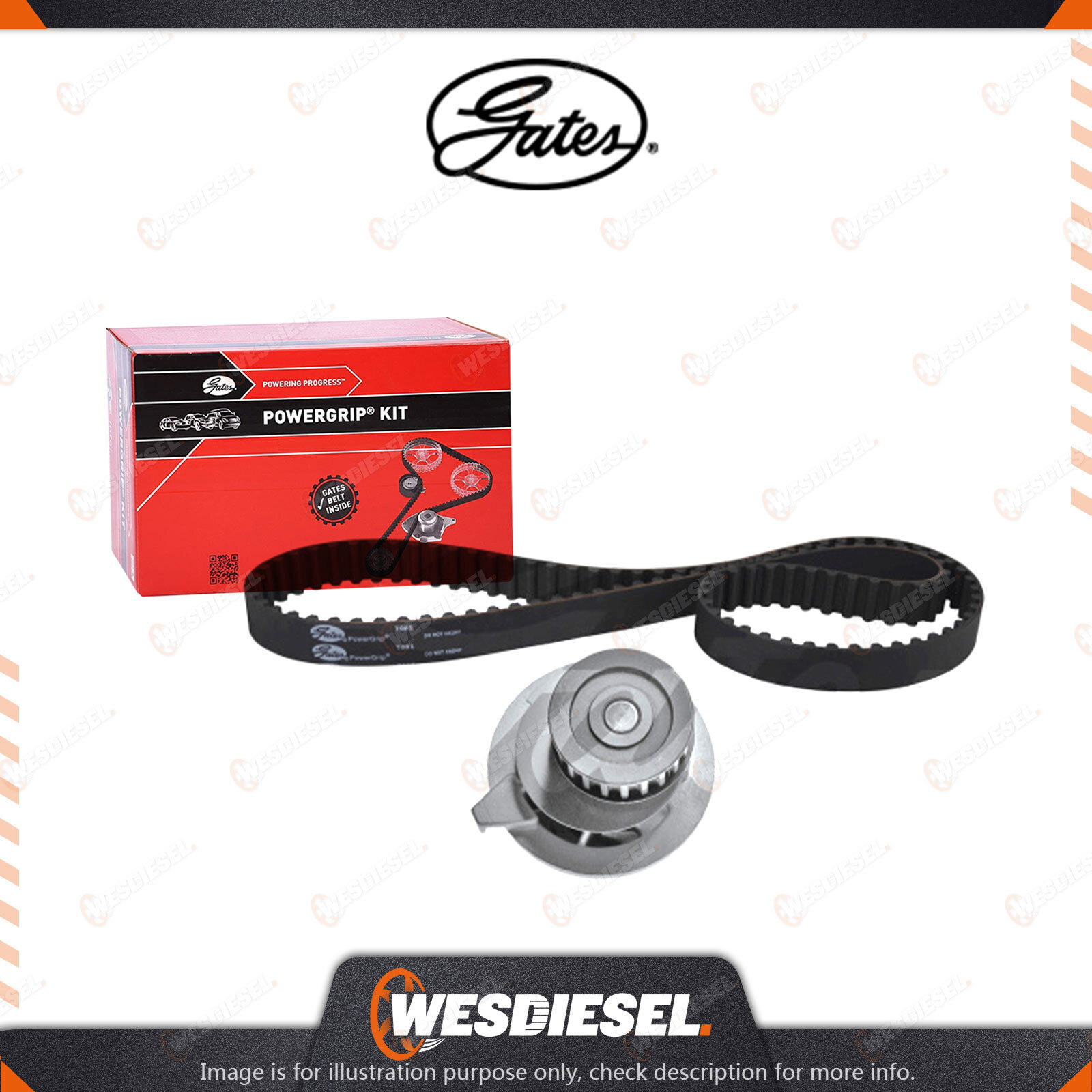 Gates Water Pump & Timing Belt Kit fits Nissan Pulsar N13 1.6L 1.8L ...