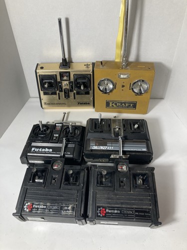Vintage Transmitters RC Controls Lot Of 6 . Kraft, Futaba, Challenger ...